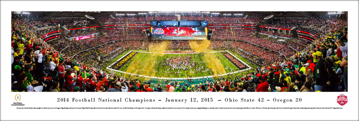Ohio State Buckeyes 2019 Rose Bowl Champions Panoramic Art Print ...