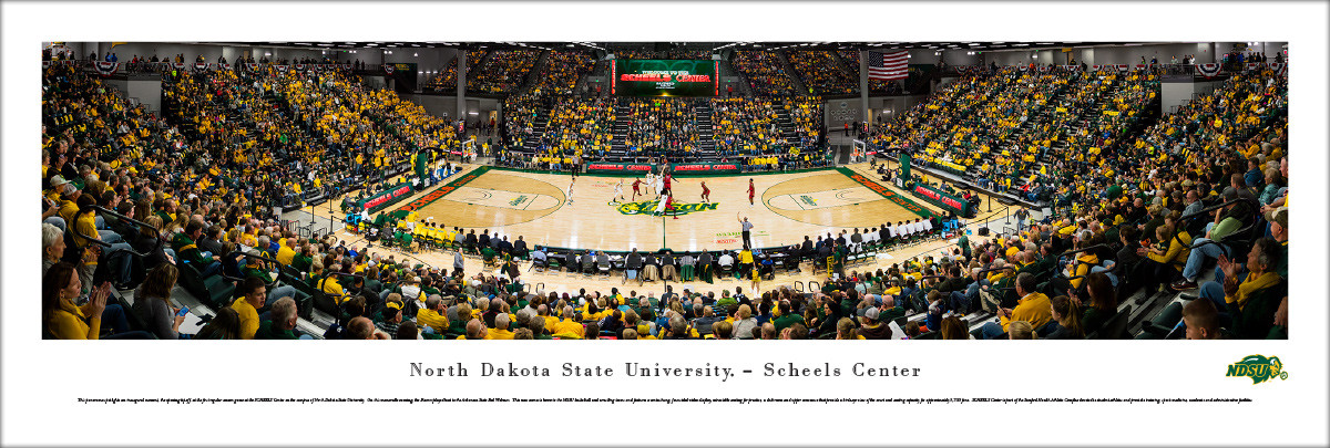 North Dakota Fighting Hawks Hockey National Anthem Panoramic Art Print ...