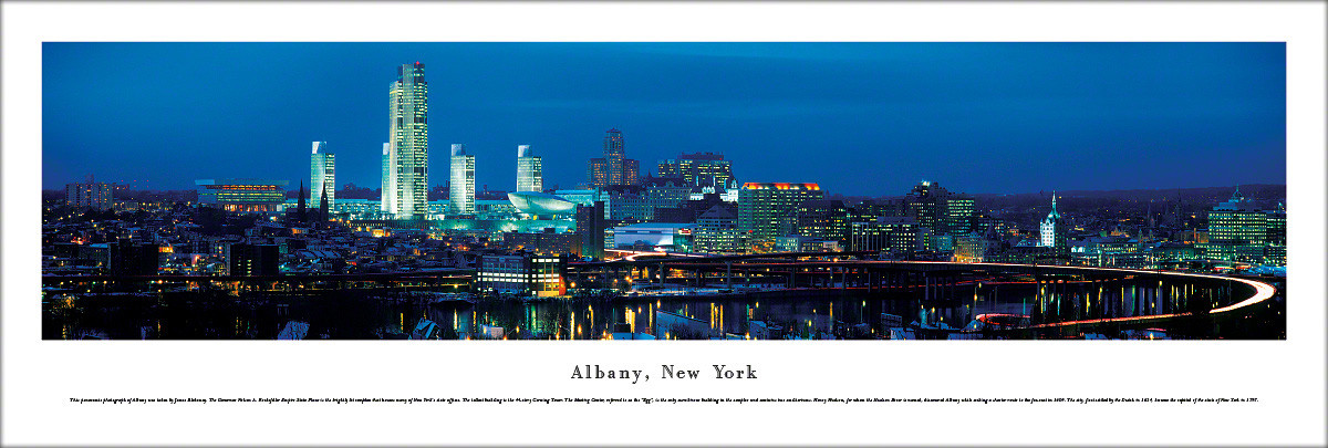 Albany, New York Skyline Panoramic Wall Art Print - Panorama Wall Decor ...