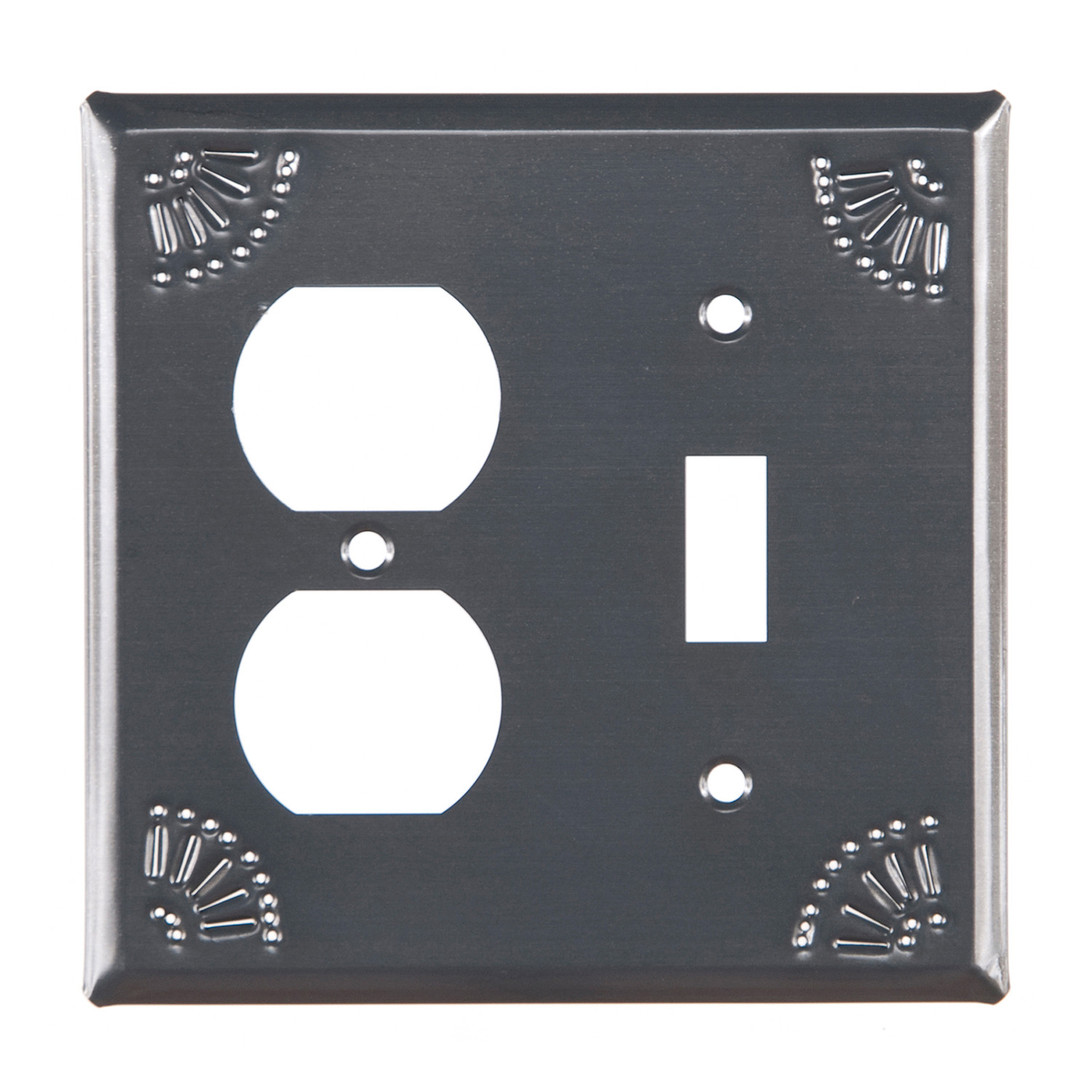 Chisel Punched Single Tin Outlet Cover in Country Tin - Wall Plate ...