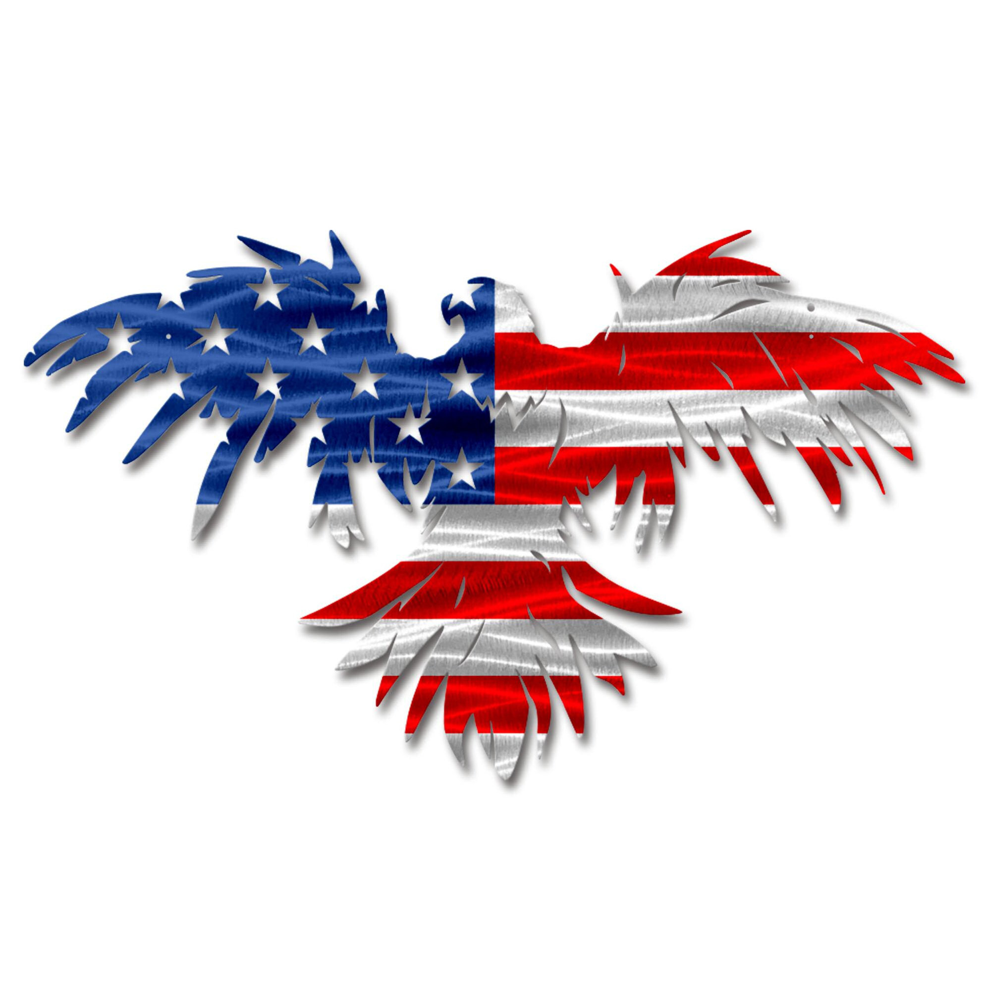 Rising Eagle with American Flag | Colorful Metal Wall Art