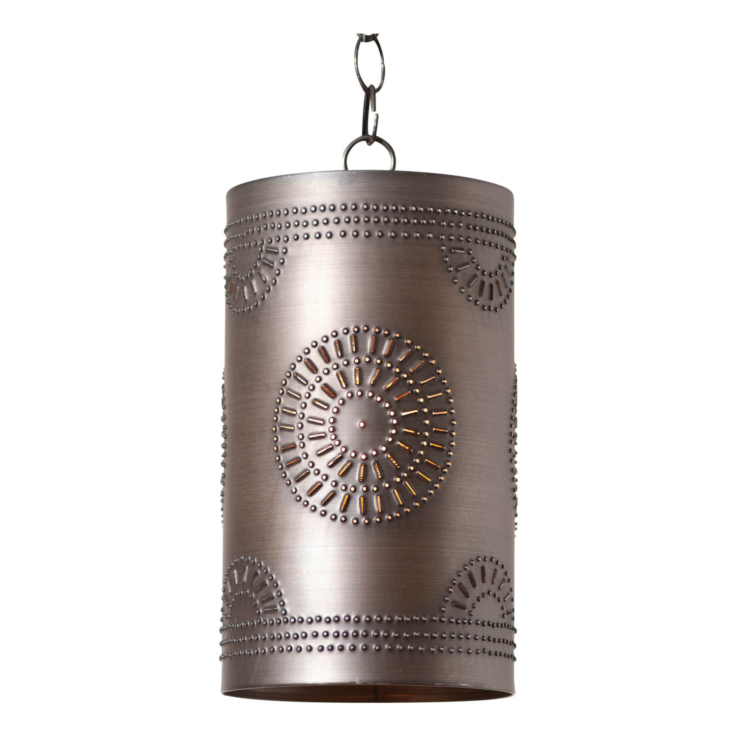 Brushed Tin Breakfast Table Metal Pendant Light - Rustic Lighting