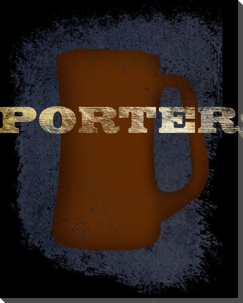 Porter Beer Wrapped Canvas Giclee Print Wall Art | Cocktail Wall Decor