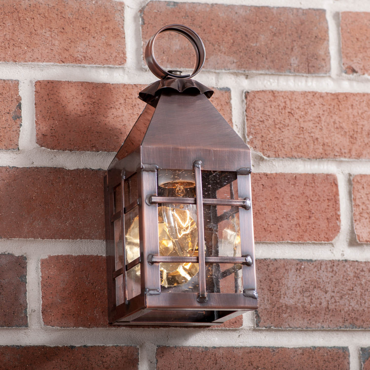 Small Barn Outdoor Wall Light in Solid Antique Copper - 1 Light ...