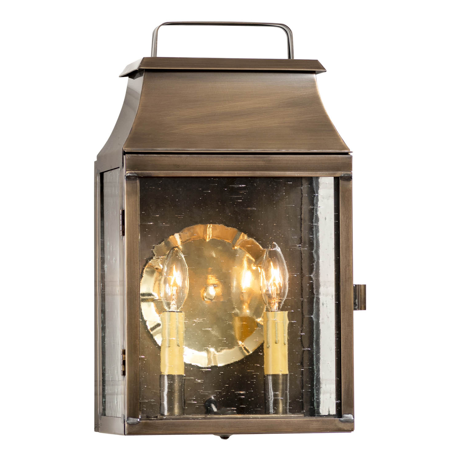 Carriage House Outdoor Wall Light in Solid Weathered Brass - 2 Light ...