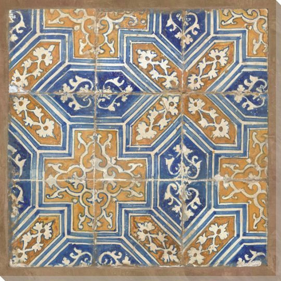 Antique Tiles 16 Wrapped Canvas Giclee Art Print Wall Art | Flower Wall ...