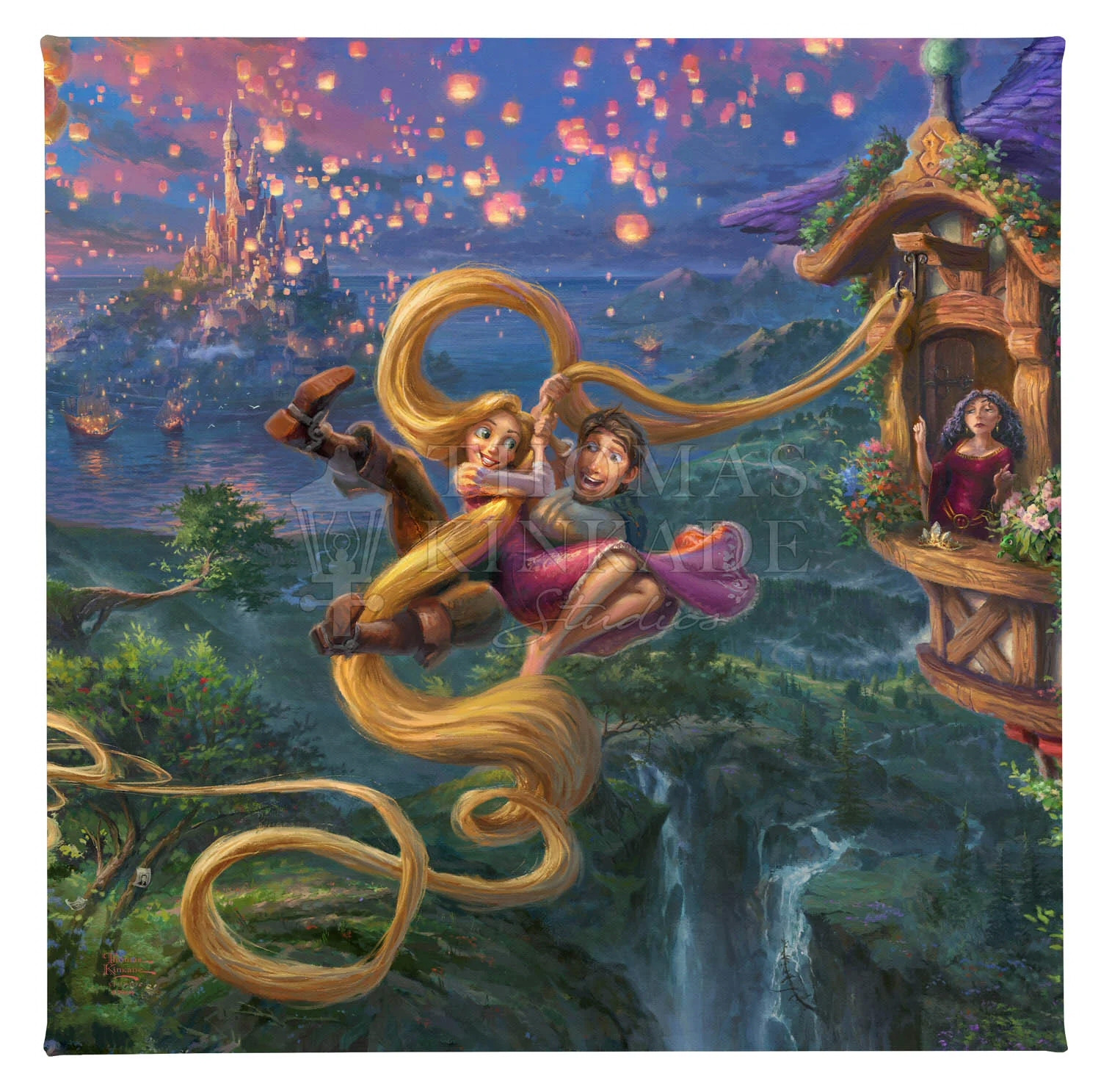 14" x 14" Disney Tangled Wrapped Canvas Wall Art - Wall Decor