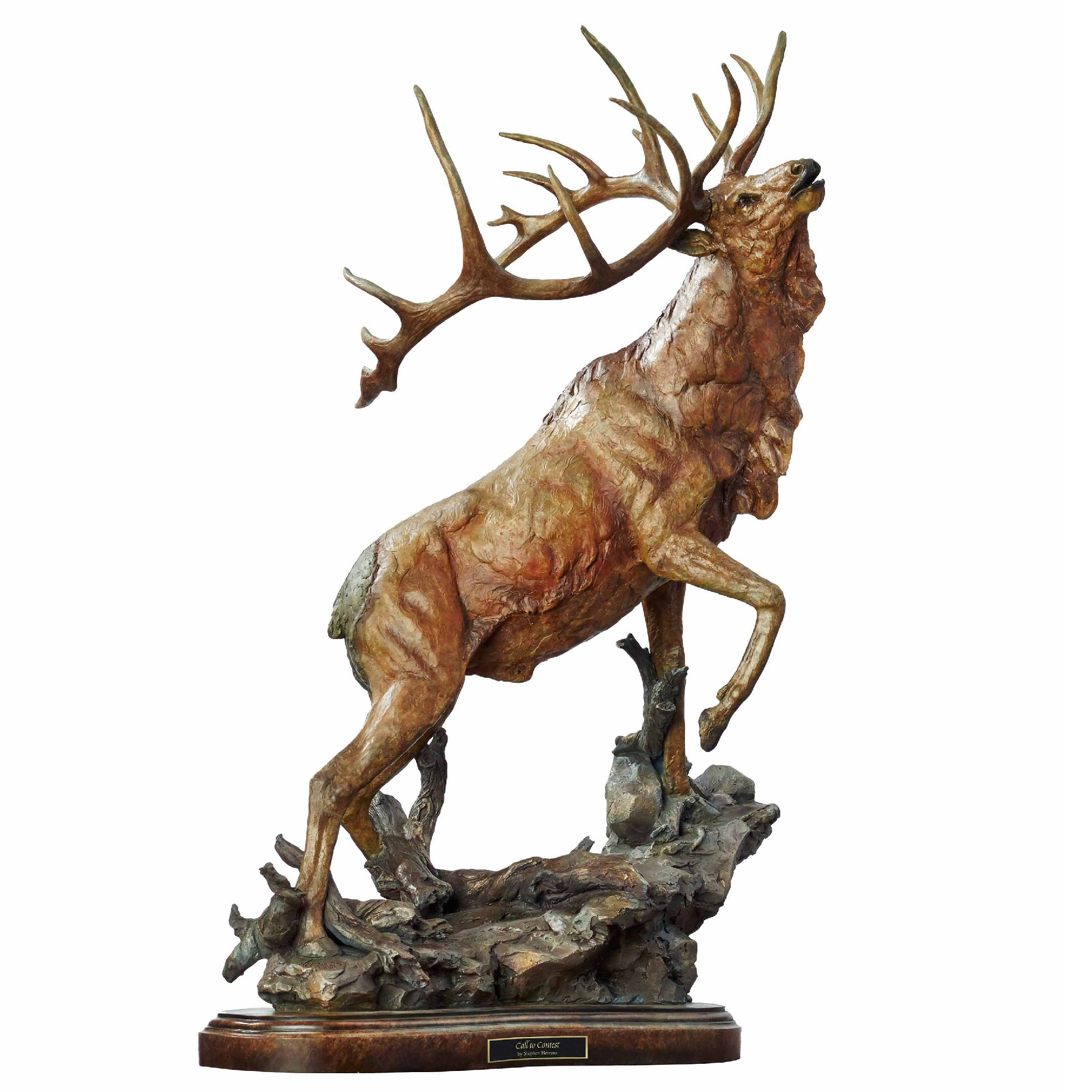 Call to Contest Elk Sculpture | Hand Painted Wildlife Statue