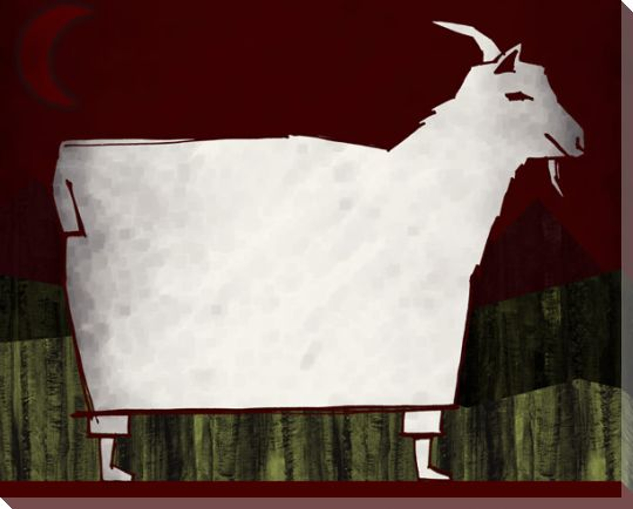 Brown and White Goat Wrapped Canvas Giclee Print Wall Art | Farmhouse ...