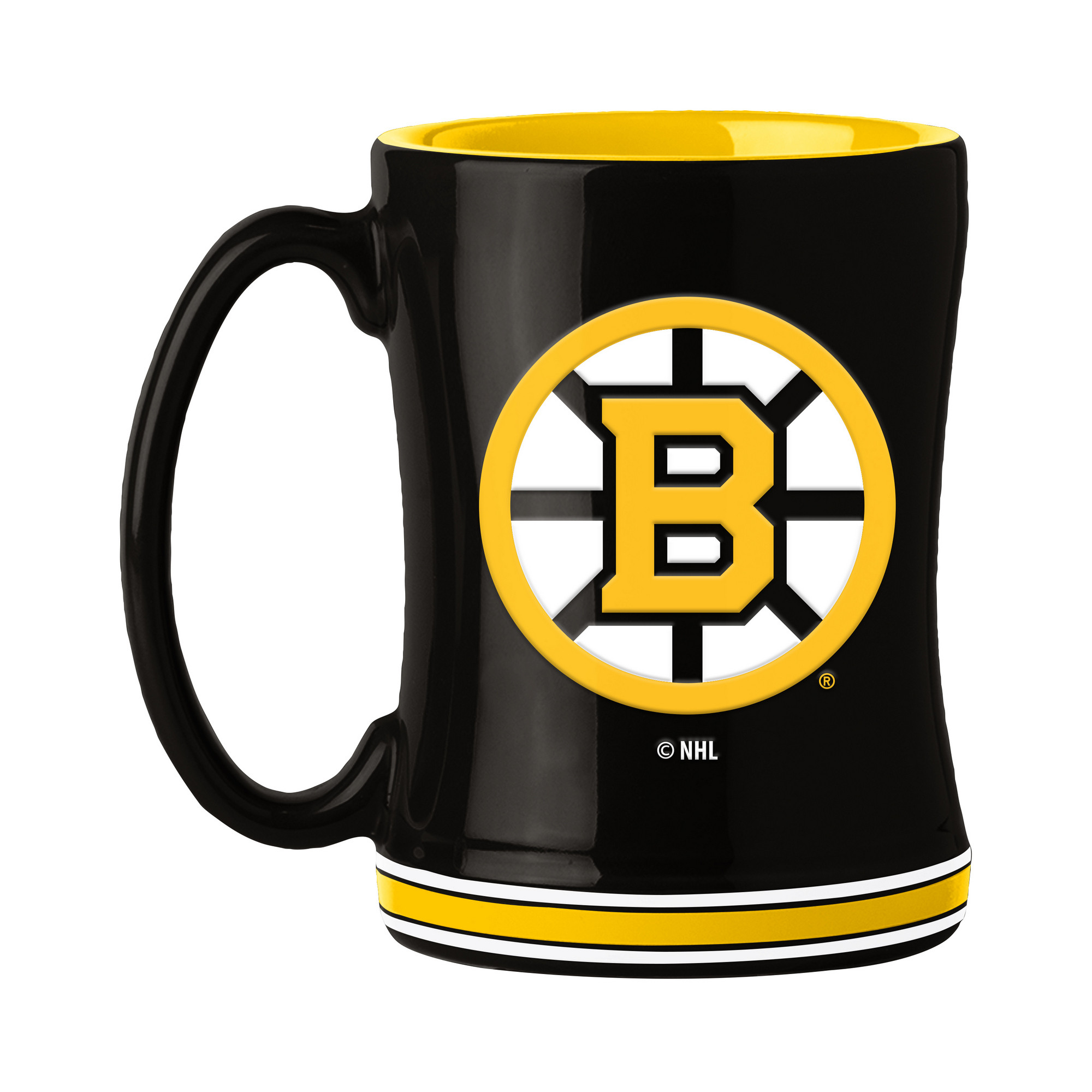 Boston Bruins 14oz Black Ceramic Coffee Mug | Licensed NHL Team Drinkware