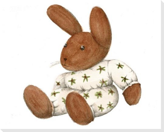 Stuffed Rabbit Wrapped Canvas Giclee Print Wall Art | Playful Kids Wall ...