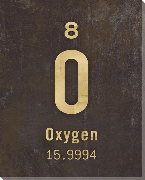 Oxygen - Periodic Table of Elements Wrapped Canvas Giclee Print ...