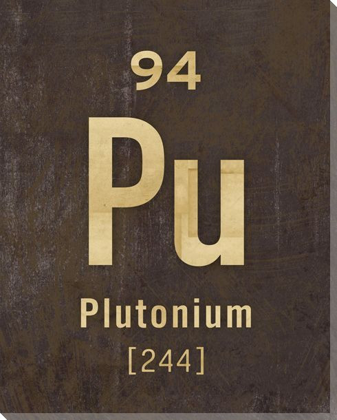 Plutonium - Periodic Table of Elements Wrapped Canvas Giclee Art Print ...
