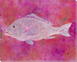 Yellow Sea Yellowtail Snapper Fish Wrapped Canvas Giclee Print ...