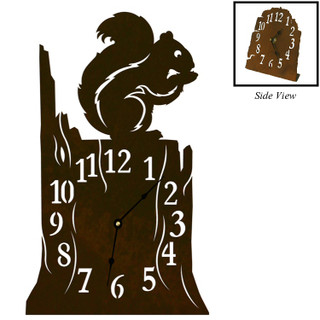 Skunk Metal Table Clock | Rustic Woodland Cabin Detail