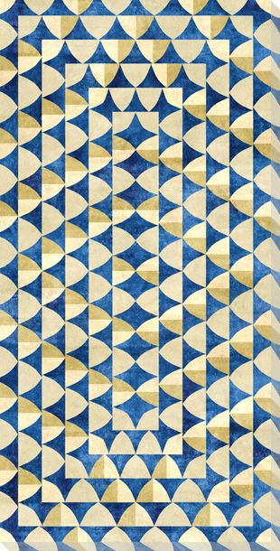 Block Print Patterns Blue 2 Wrapped Canvas Giclee Print Wall Art - Wall ...