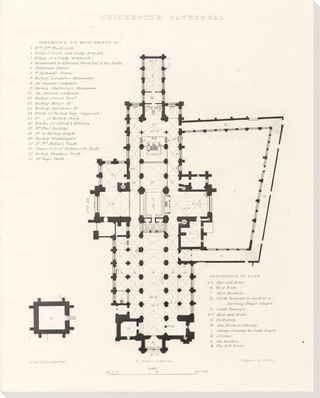 Ground Plan of Ripon Cathedral Wrapped Canvas Giclee Print Wall Art ...