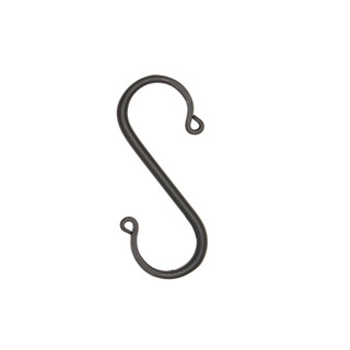 Wrought Iron Medium Forged S-Hooks, Set of 6 - Rustic Decor