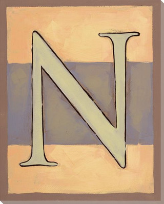 Block Letter N Wrapped Canvas Giclee Print Wall Art | Initial Wall ...