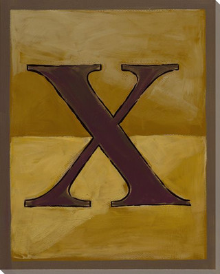 Block Letter X Wrapped Canvas Giclee Print Wall Art - Wall Decor - Artwork