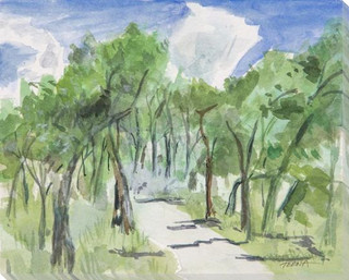 Deer Path Lodge Wrapped Canvas Giclee Print Wall Art - Wall Decor - Artwork