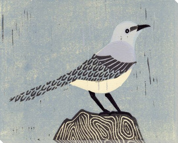 Mockingbird Wrapped Canvas Giclee Art Print Wall Art | Bird Home Decor