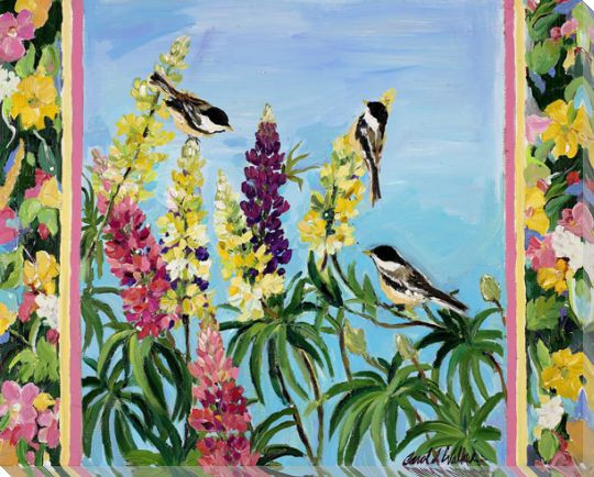 Autumn Chickadee Birds Framed Glass Wall Art - Wall Decor - Wild Wings