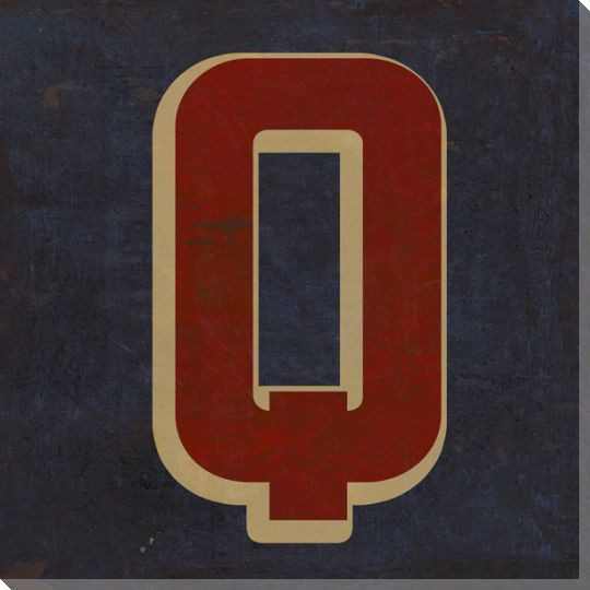 Block Letter Q Wrapped Canvas Giclee Print Wall Art - Wall Decor - Artwork