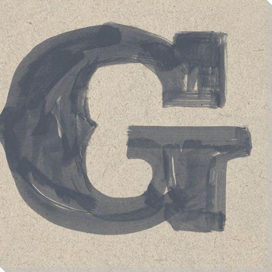 Painted Letter G Wrapped Canvas Giclee Print Wall Art | Letter Wall Decor