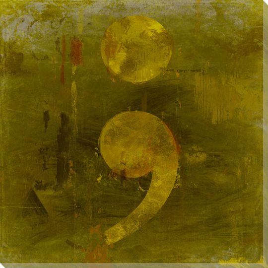 Semi Colon Symbol Wrapped Canvas Giclee Print Wall Art | Abstract ...