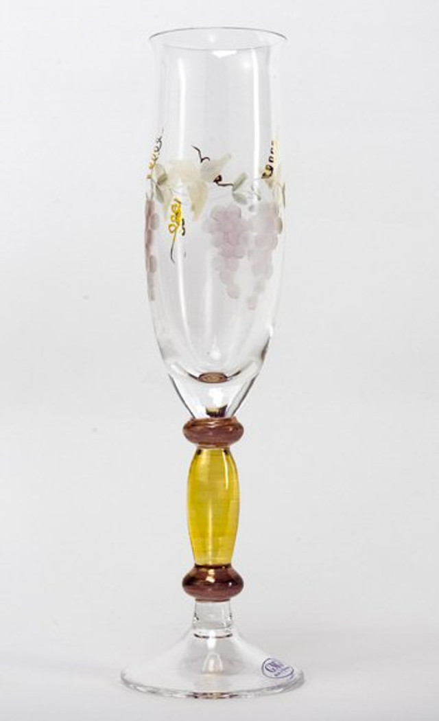 Georgio Romanian Crystal Flute Champagne Glasses, Set of 4 - Stemware ...