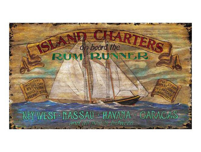 Customizable Key West Island Charters Vintage Style Wooden Sign ...