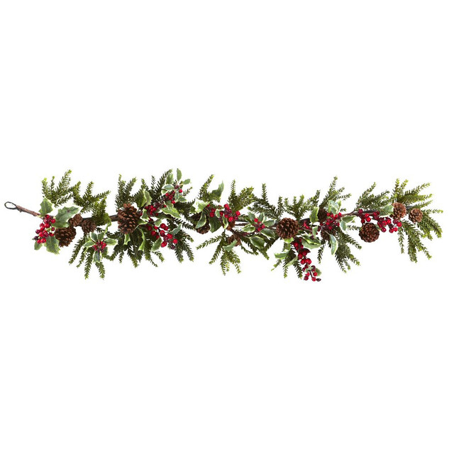 54" Holly Berry Garland - Artificial Plants & Flowers - Holiday