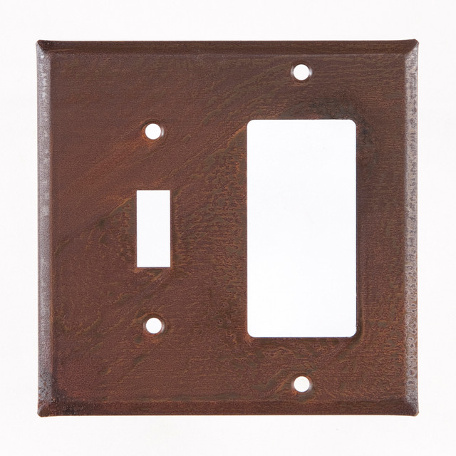 Plain Single Rocker (GFCI) Tin Switch Plate Cover in Rustic Tin - Wall ...