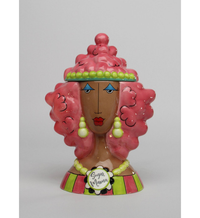 Dollymama African American Daisy Lady Ceramic Cookie Jar - Cosmos