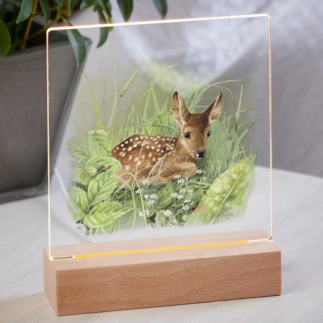 7.25" Waiting for Mom Fawn Acrylic LED Lighted Night Light - Lighting