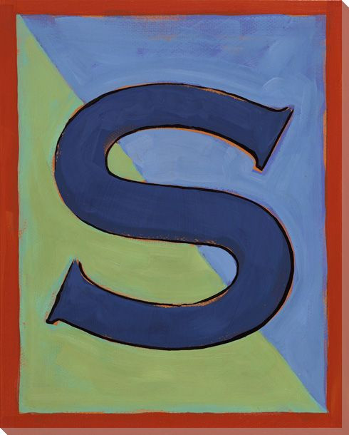 Block Letter S Wrapped Canvas Giclee Print Wall Art | Decorative Letter ...