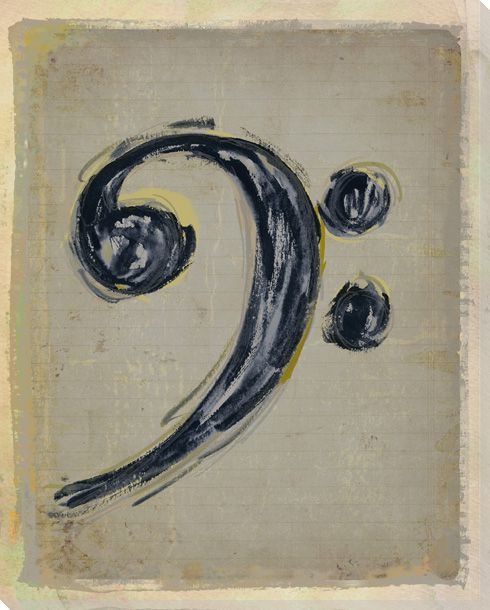 Musical Symbol Bass Clef Wrapped Canvas Giclee Print Wall Art | Melody ...