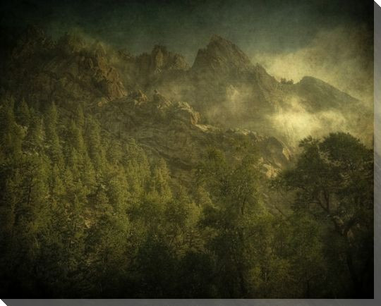 On Top Snowy Mountain Scene Wrapped Canvas Giclee Print Wall Art ...