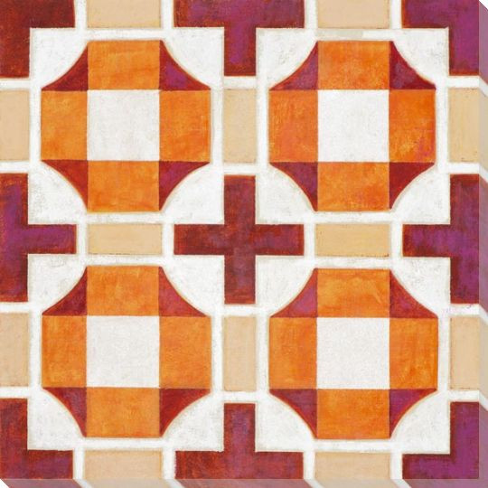 Vibrant Tiles VII Wrapped Canvas Giclee Print Wall Art | Symmetry Wall ...