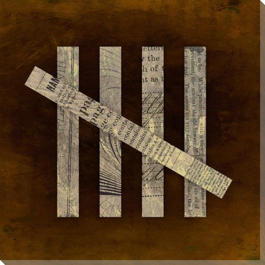 Press Number Five Wrapped Canvas Giclee Print Wall Art | Stylish Number ...