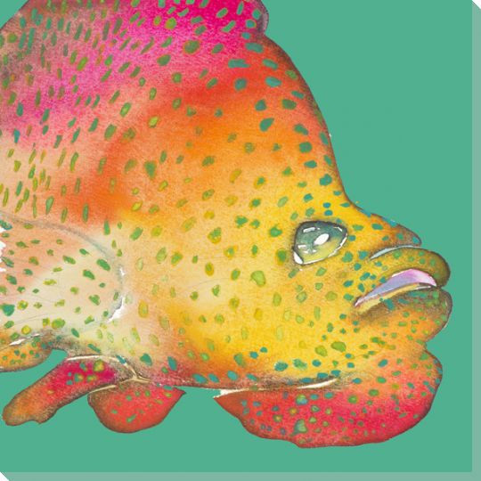 Polka Dot Fish Wrapped Canvas Giclee Print Wall Art - Wall Decor - Artwork
