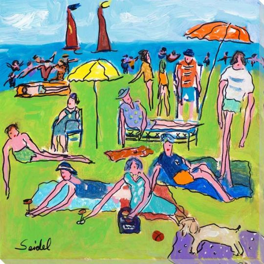 Cocktail Hour At the Beach Wrapped Canvas Giclee Art Print Wall Art ...
