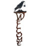 Crow Bird Vertical Metal Welcome Sign | Farmhouse Rustic Decor