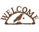 Cardinal Bird Vertical Metal Welcome Sign | Woodland Decor