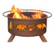 Bear and Trees Wildlife Metal Fire Pit - Outdoor Accessories
