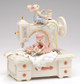 Mice with a Sewing Machine Musical Music Box Sculpture - Cosmos