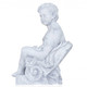 21" Boy Sitting Down Resin Sculpture - Statue