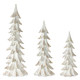 Snowy Carved Pine Tree Resin Sculptures, Set of 3 - Christmas ...