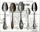 Five Spoons Black & White Wrapped Canvas Giclee Print Wall Art | Cafe ...